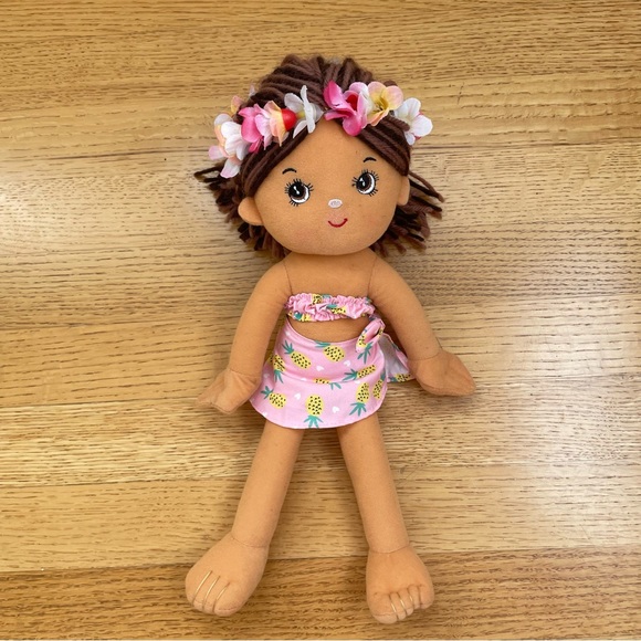 Toys | Hawaiian Hula Girl Plush Doll 14 Pineapple Aloha Dress Haku Lei ...